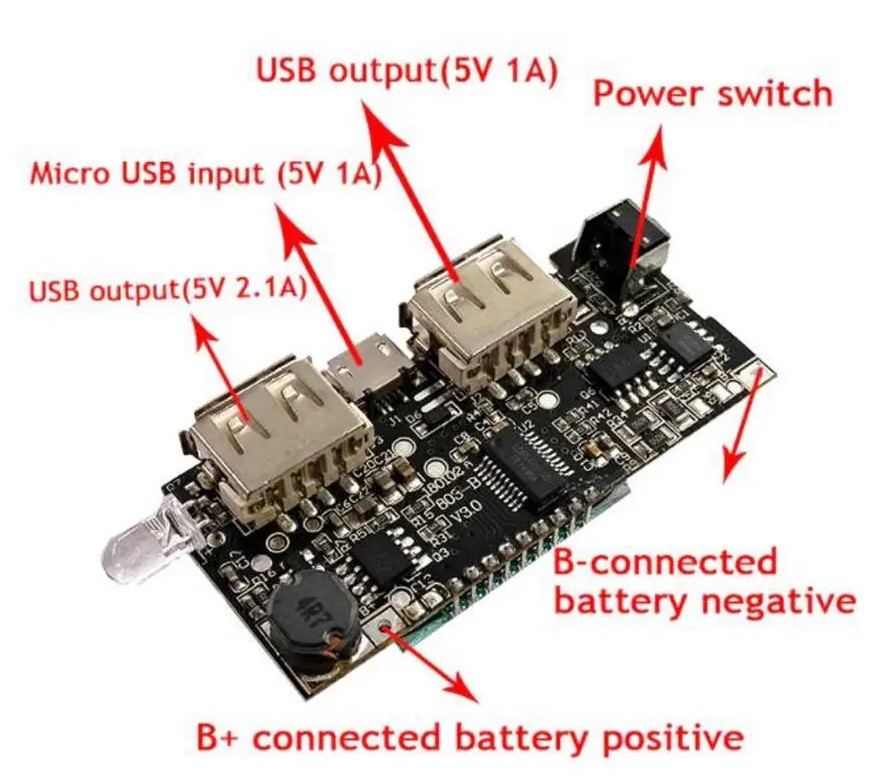 USB power bank modul - Árwill Elektronic