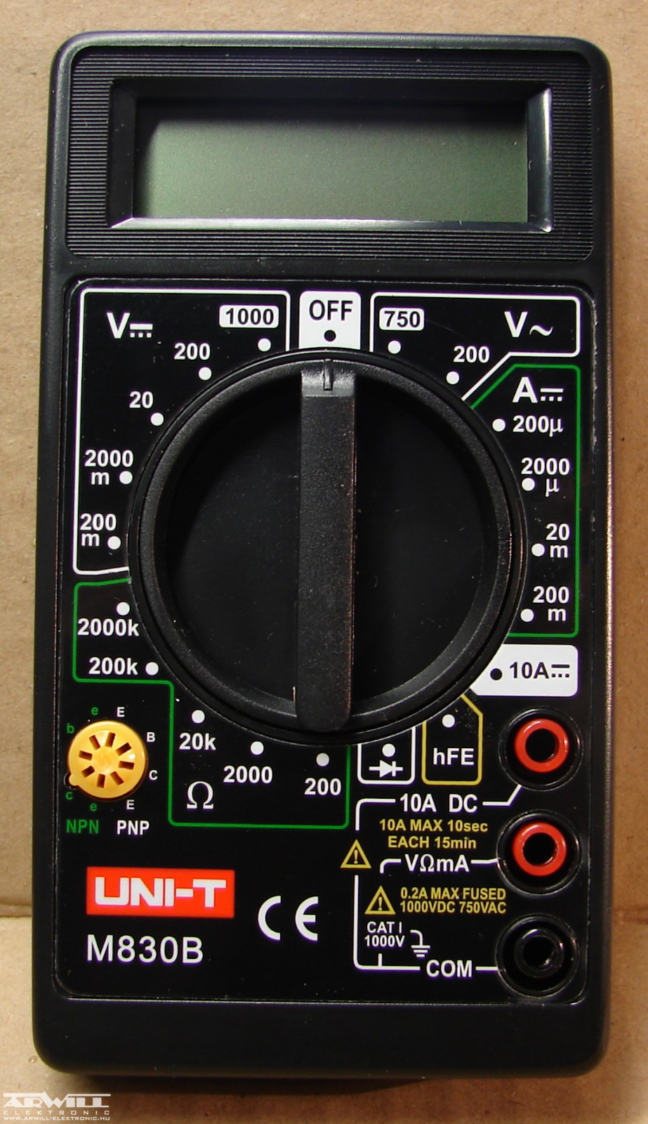 M-830B, multiméter - Árwill Elektronic
