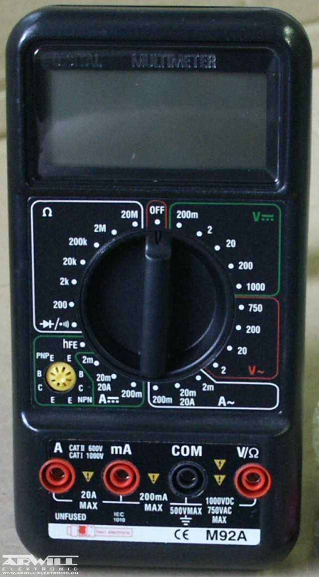 M-92A, multiméter - Árwill Elektronic